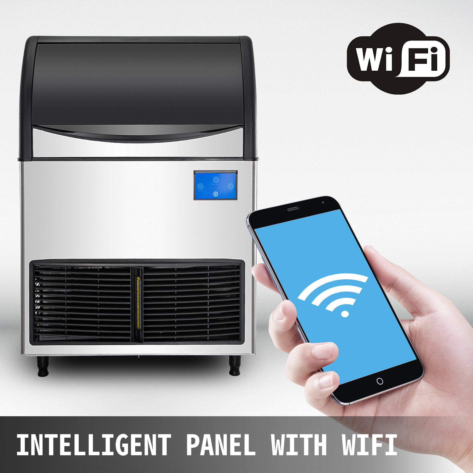 VEVOR Commercial Ice Maker Machine, WiFi Control 300LBS/24H 121LBS ...
