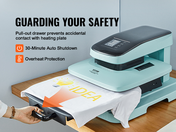 VEVOR Auto Heat Press Machine for T Shirts, 15 x 15 in Heating Panel ...
