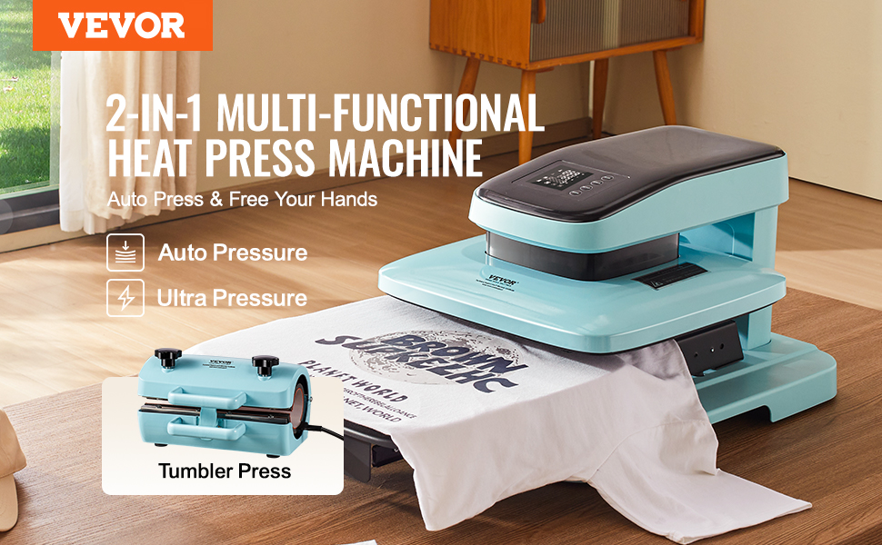 VEVOR Presse à Chaud Automatique 2 en 1 pour T-shirt et Gobelet ...