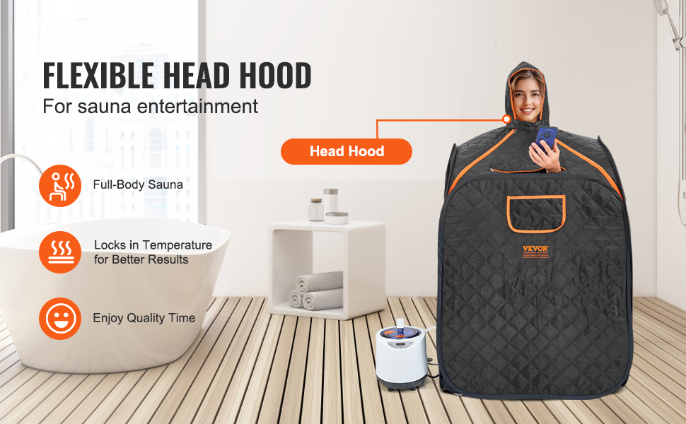 VEVOR Portable Steam Sauna Tent 1200W Personal Spa Loss Weight Detox ...