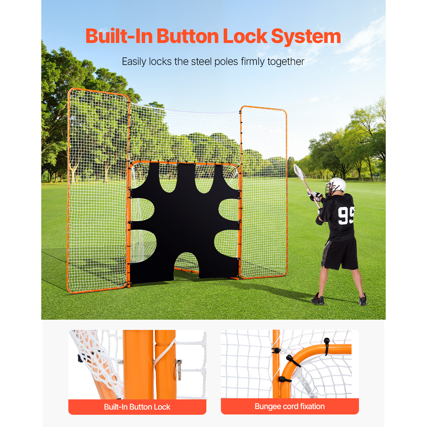 Mophorn 3-in-1 Lacrosse Goal with Net, Backstop, and Target, 12x9 ft ...