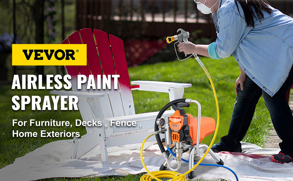 VEVOR High Pressure Airless Wall Paint Spray Gun Sprayer Machine ...