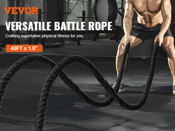 VEVOR Battle Rope 1,5" 40Ft Gym Workout Styrketræning Øvelse Fitness ...