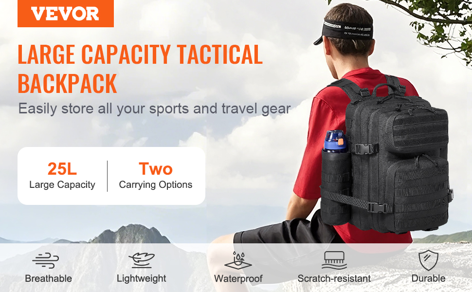 Tactical Backpack 25L Military Backpack with Molle Mode & 3 ...