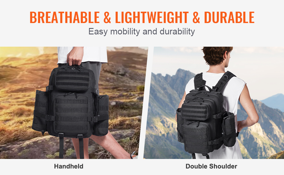 Tactical Backpack 25L Military Backpack with Molle Mode & 3 ...