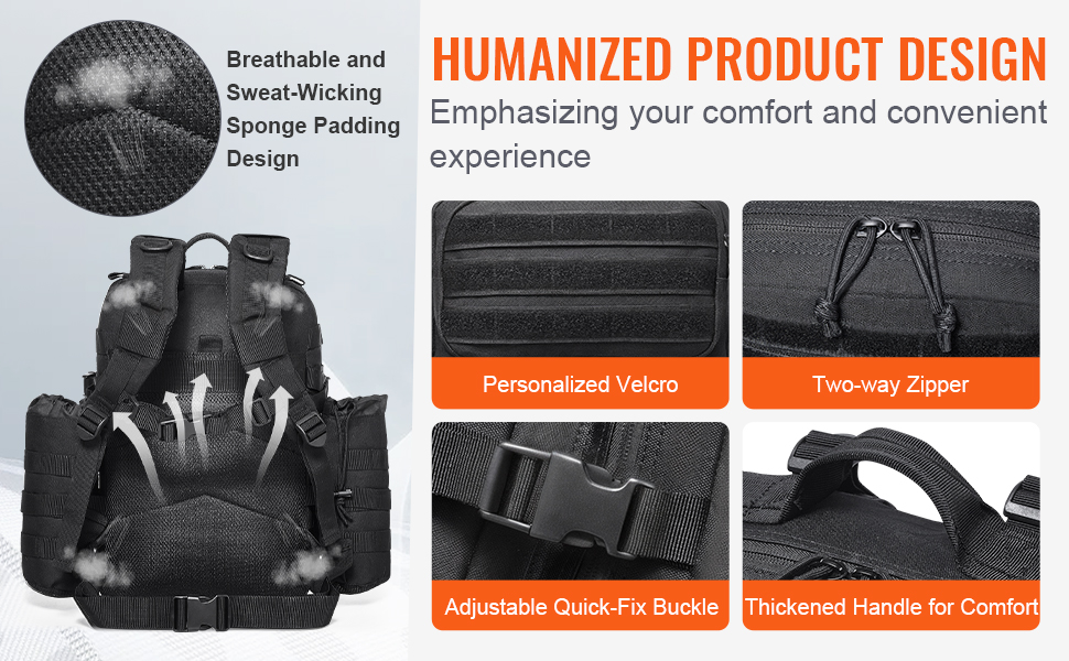 Tactical Backpack 25L Military Backpack with Molle Mode & 3 ...