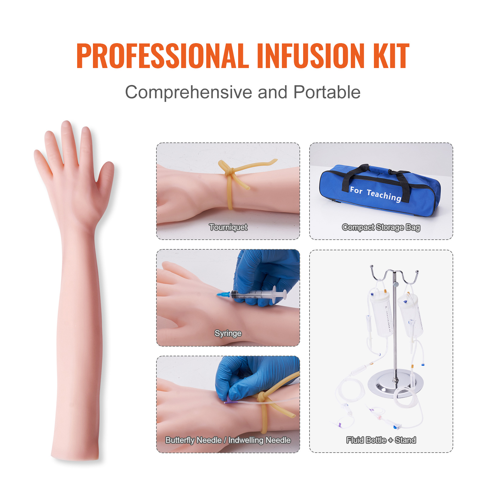 IV Practice Kit Phlebotomy Venipuncture Practice Arm for Students Nurses | eBay
