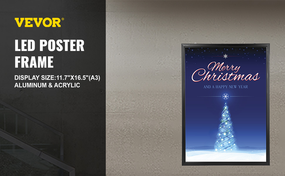 Vevor Led Poster Frame Led Movie Poster Display 12"x17" A3 Backlit ...