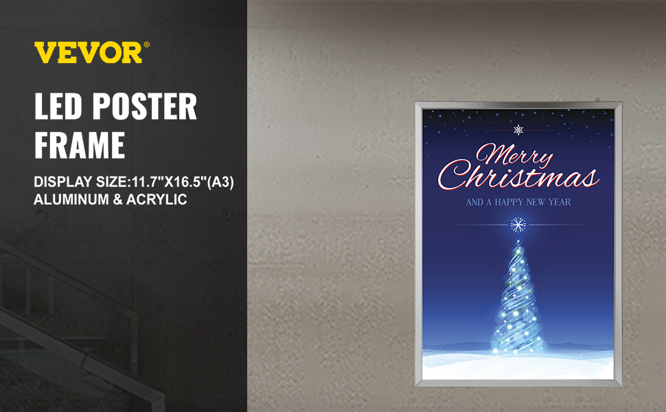 Vevor Led Poster Frame Led Movie Poster Display 12"x17" A3 Backlit ...