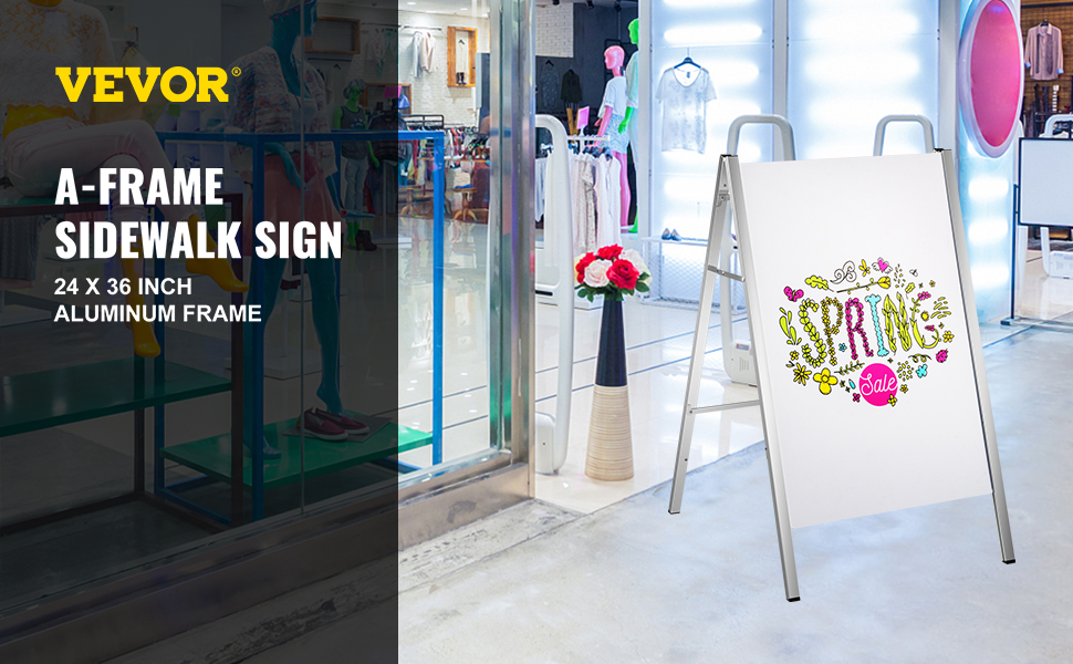 Vevor A-frame Sidewalk Sign A-frame Sign 24x36 Inch For Outdoor/indoor ...