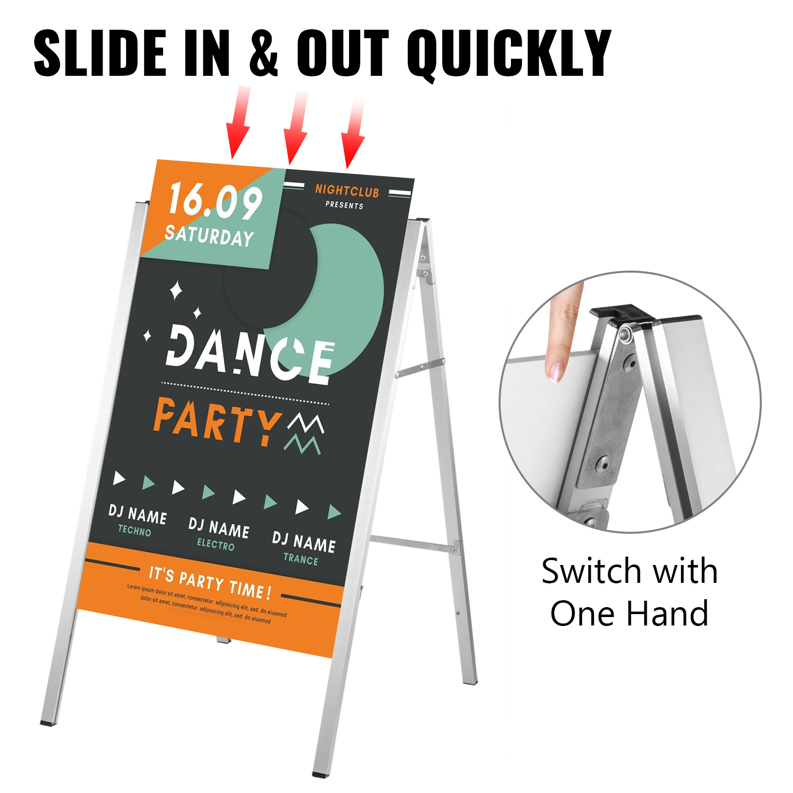 Vevor A-frame Sidewalk Sign A-frame Sign 24x36 Inch For Outdoor/indoor ...