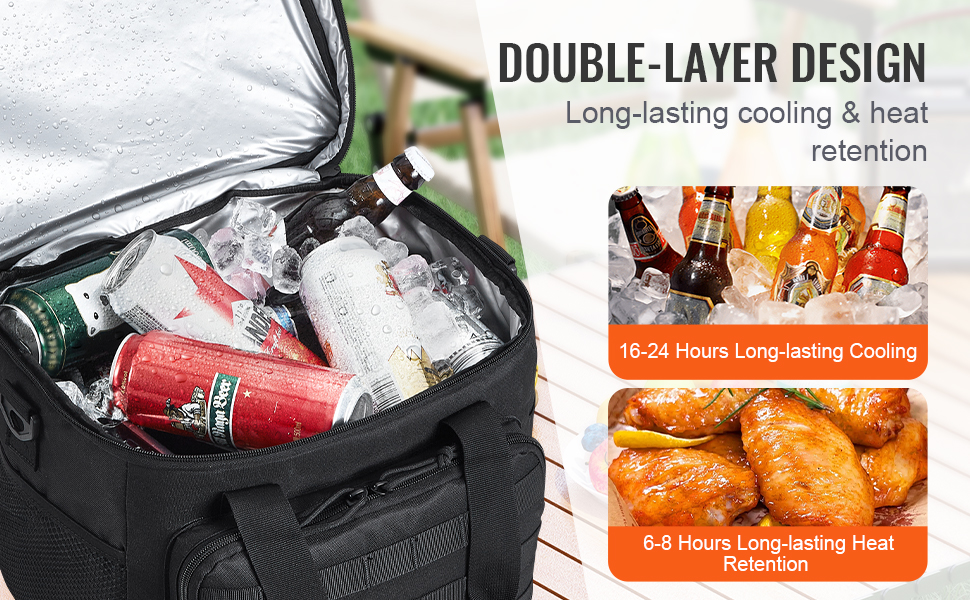 VEVOR Cooler Bag, 20L Insulated Lunch Bag with Molle Design and Multi ...