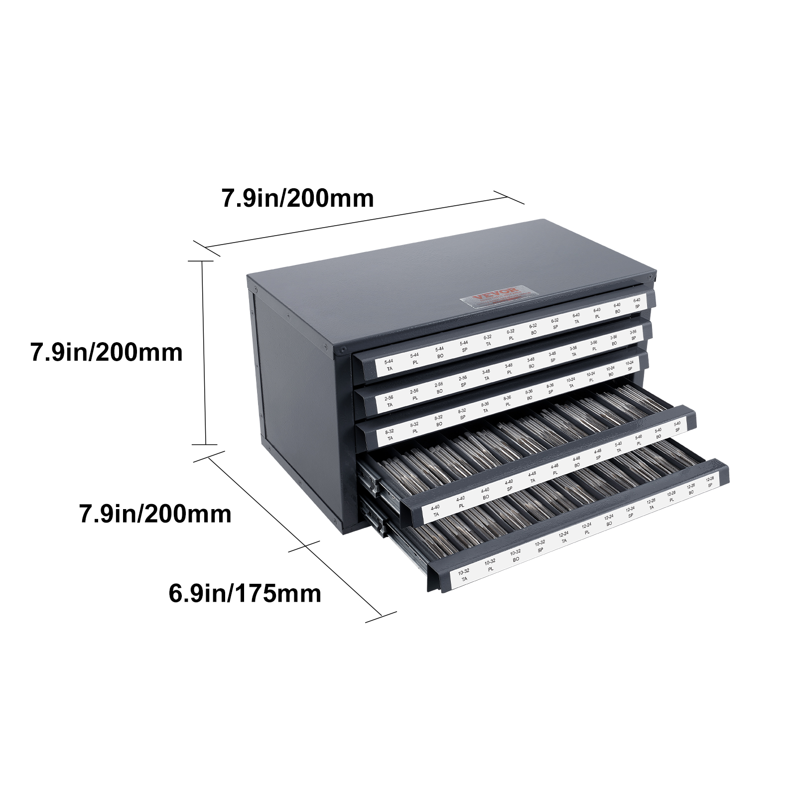 VEVOR Tap Dispenser Cabinet, Five-Drawer Tap Organizer Cabinet for 2-56 ...