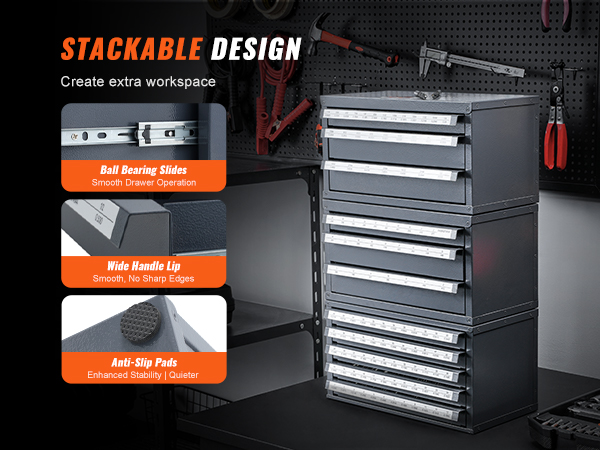 VEVOR Drill Bit Dispenser Cabinet, Five-Drawer Drill Bit Organizer ...