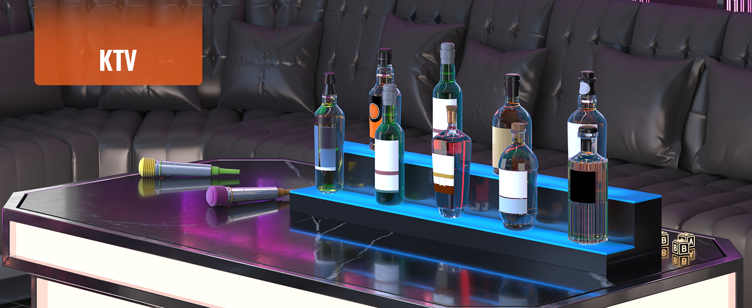 VEVOR - Estante de barra para exhibición de botellas de licor con luz ...