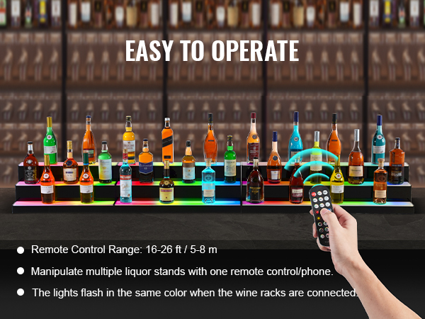 VEVOR LED Lighted Liquor Bottle Display, 3 Tiers 30 Inches, Illuminated ...