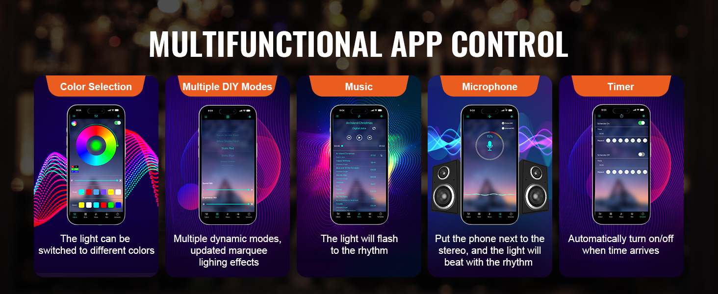 VEVOR LED valaistu viinapullon näyttöpalkki hylly RF & App Control 40" 3-vaiheinen | VEVOR FIN