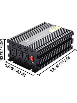 VEVOR Power Inverter, 1250W Modified Sine Wave Inverter, DC 12V to AC ...