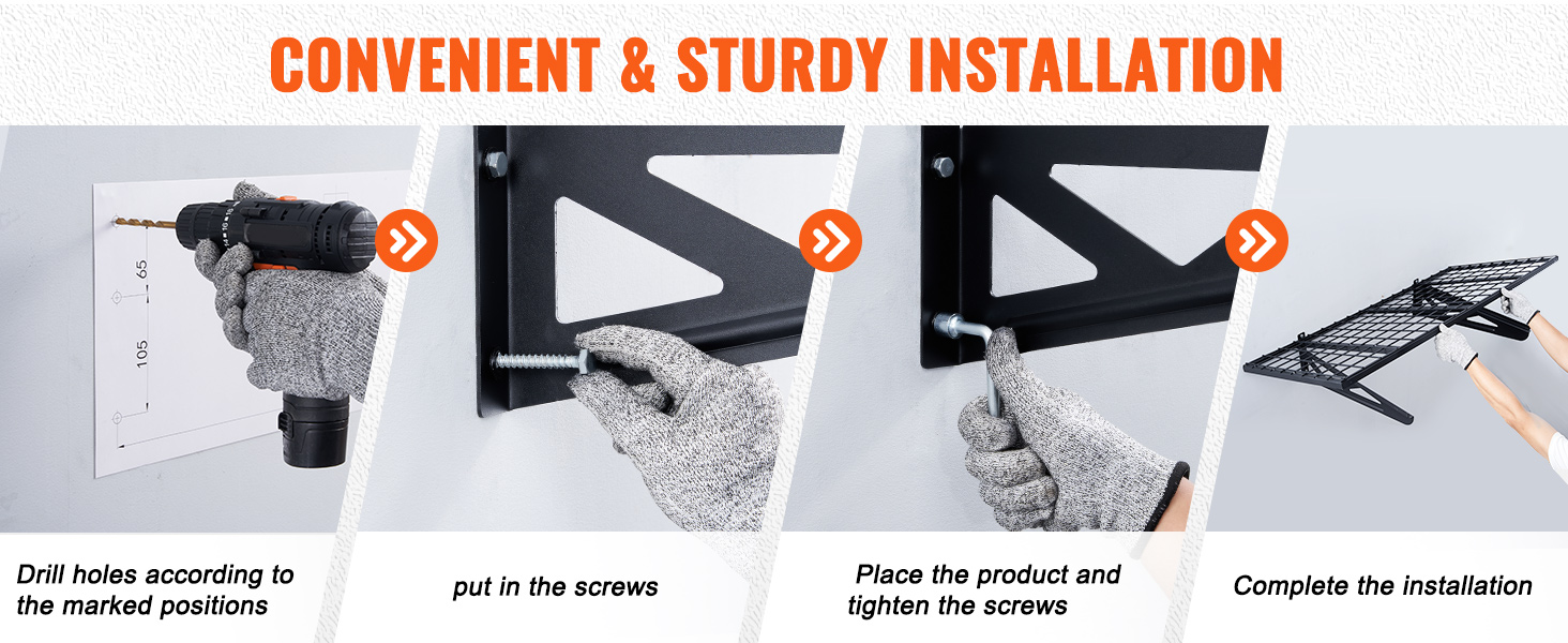 2PCS 4x2 ft Garage Storage Shelving Wall Mounted Heavy Duty Shelves ...