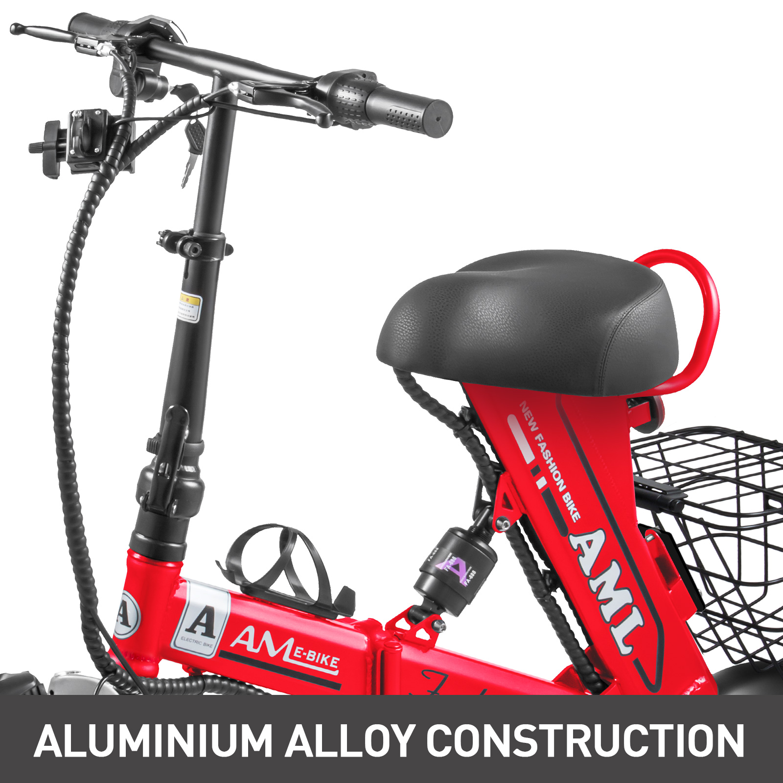 Foldable Electric Bike Collapsible Frame 36v battery 8AH | VEVOR US