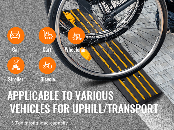 VEVOR Curb Ramp Rubber Driveway Ramp 3 Pack 6.5 cm Rise 15T Load ...