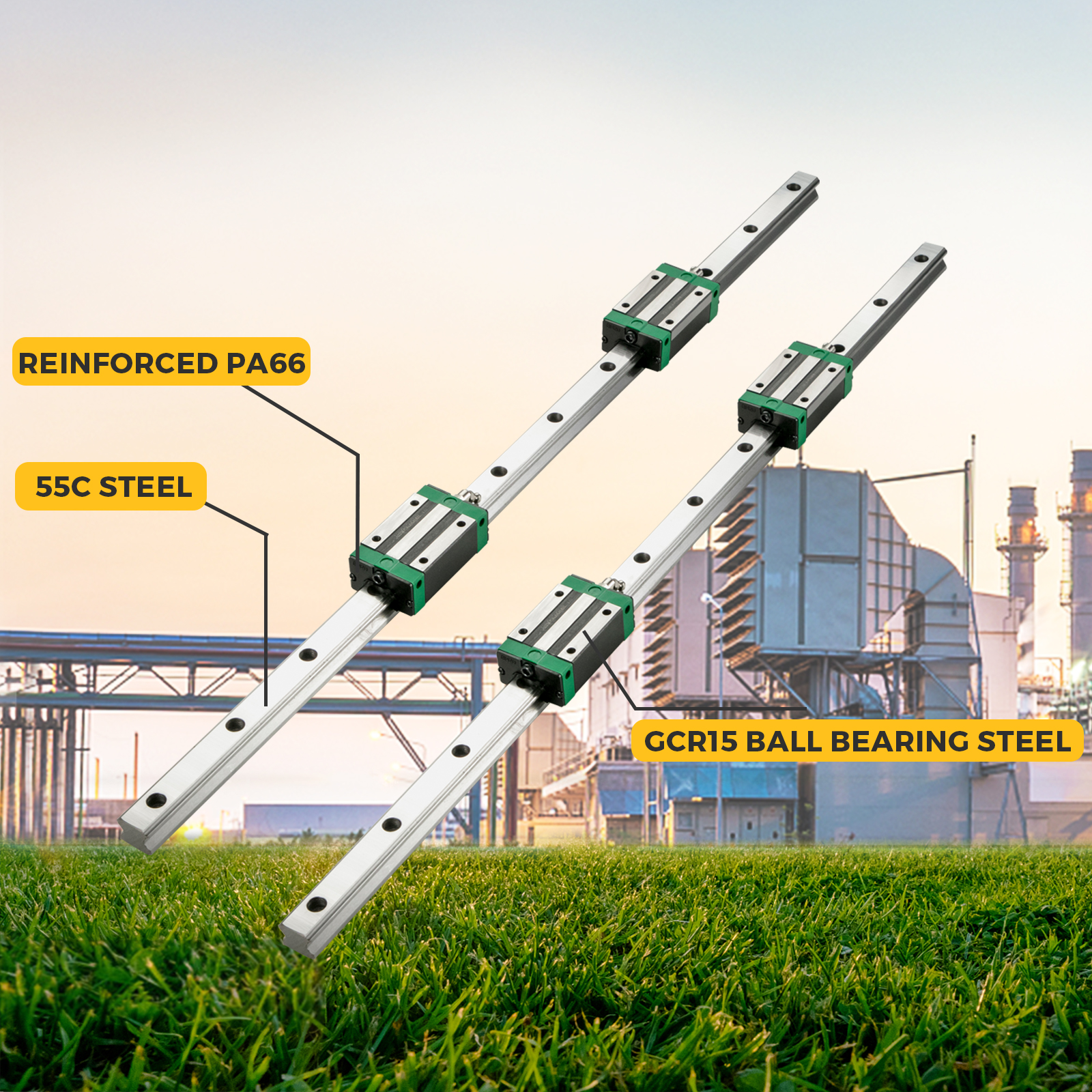 Vevor 2pcs Linear Rails Linear Bearings And Rails Hsr15-1700mm Linear ...