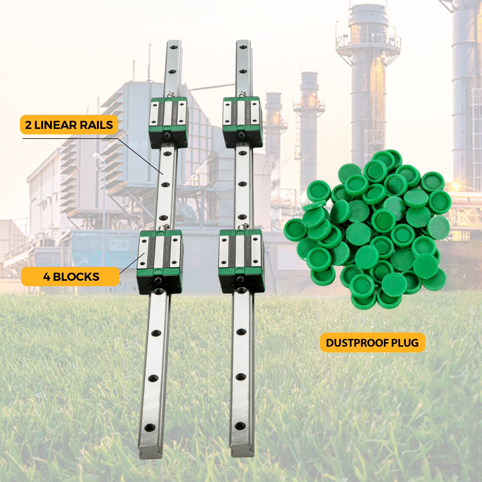 Vevor 2pcs Linear Rails Linear Bearings And Rails Hsr15-900mm Linear ...