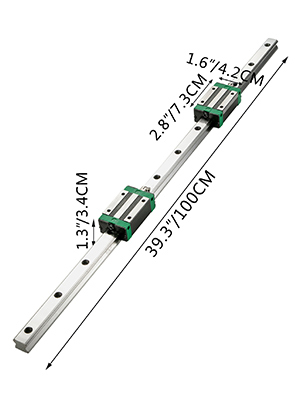 VEVOR Linear Guide Rail 2PCS HGR20-1000mm +4 Slide Blocks RM1605 BF ...
