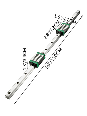 VEVOR Linear Guide Rail 2PCS HGR20-1500mm +4 Slide Blocks RM1605 BF ...