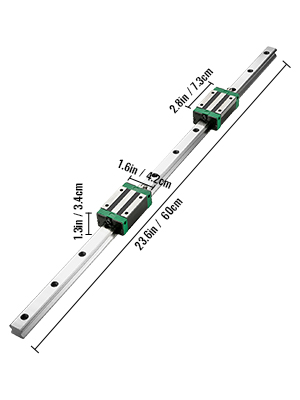 VEVOR Linear Guide Rail 2Pcs HGR20-600mm Linear Slide Rail with 1Pcs RM1605-800mm Ballscrew with ...