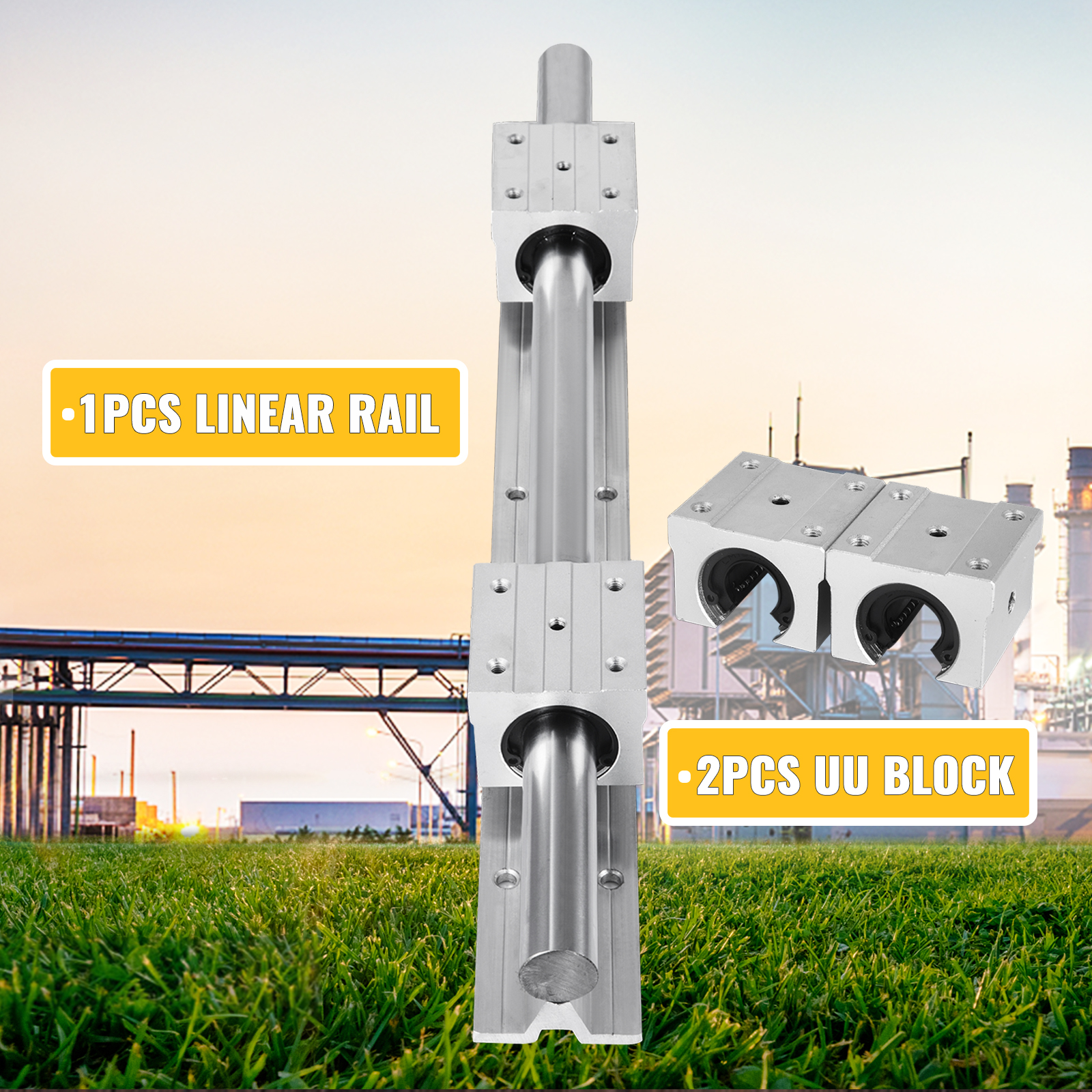 SBR25-530mm Linear Rail 2x Bearing Blocks Routers Aluminum Alloy Slide ...