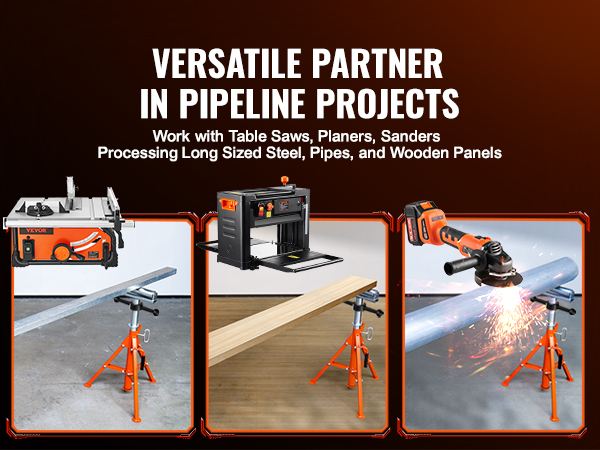 VEVOR Roller Stand 2500 LBS Load 27.6"-52" Height Adjustable 45# Steel ...