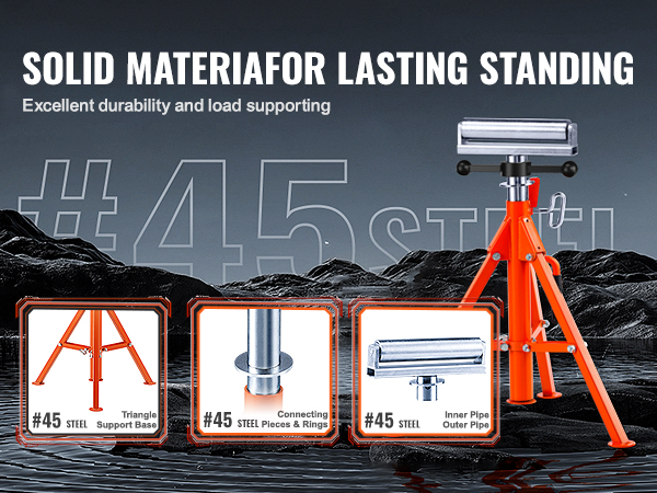 VEVOR Roller Stand, Heavy Duty 2500 LBS Load Capacity, 27.6"-52" Height ...