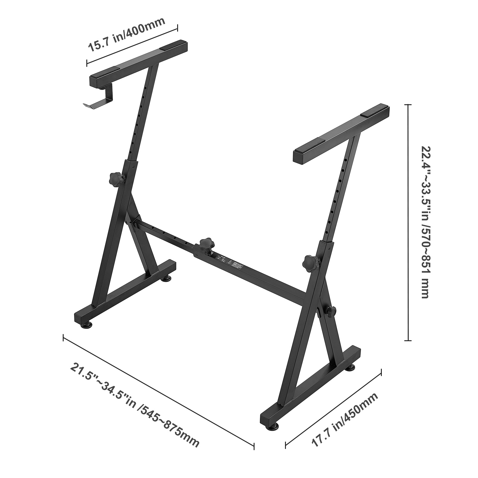 VEVOR Piano Keyboard Stand, Z Style, Heavy-Duty Digital Piano Music Stand, 250 lbs Capacity with ...