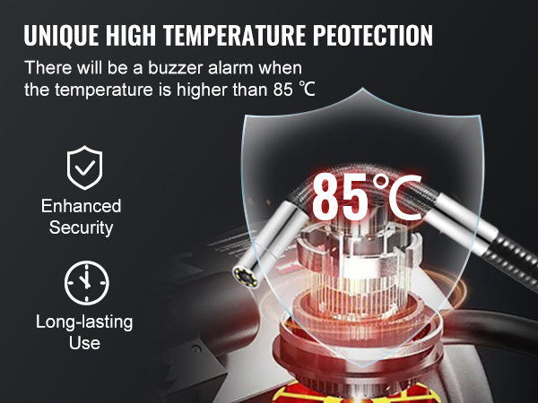 VEVOR Borescope Endoscope Two-Way 180° Articulating 5" IPS 8X Zoom 6.4mm Lens | VEVOR US