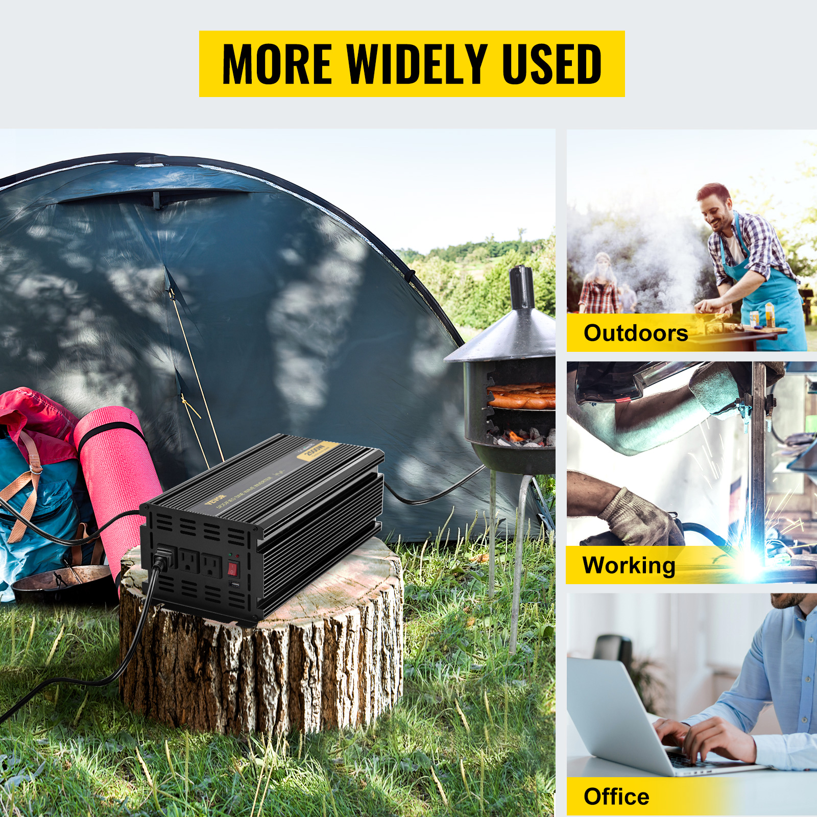 VEVOR Power Inverter, 2500W Modified Sine Wave Inverter, DC 24V to AC ...