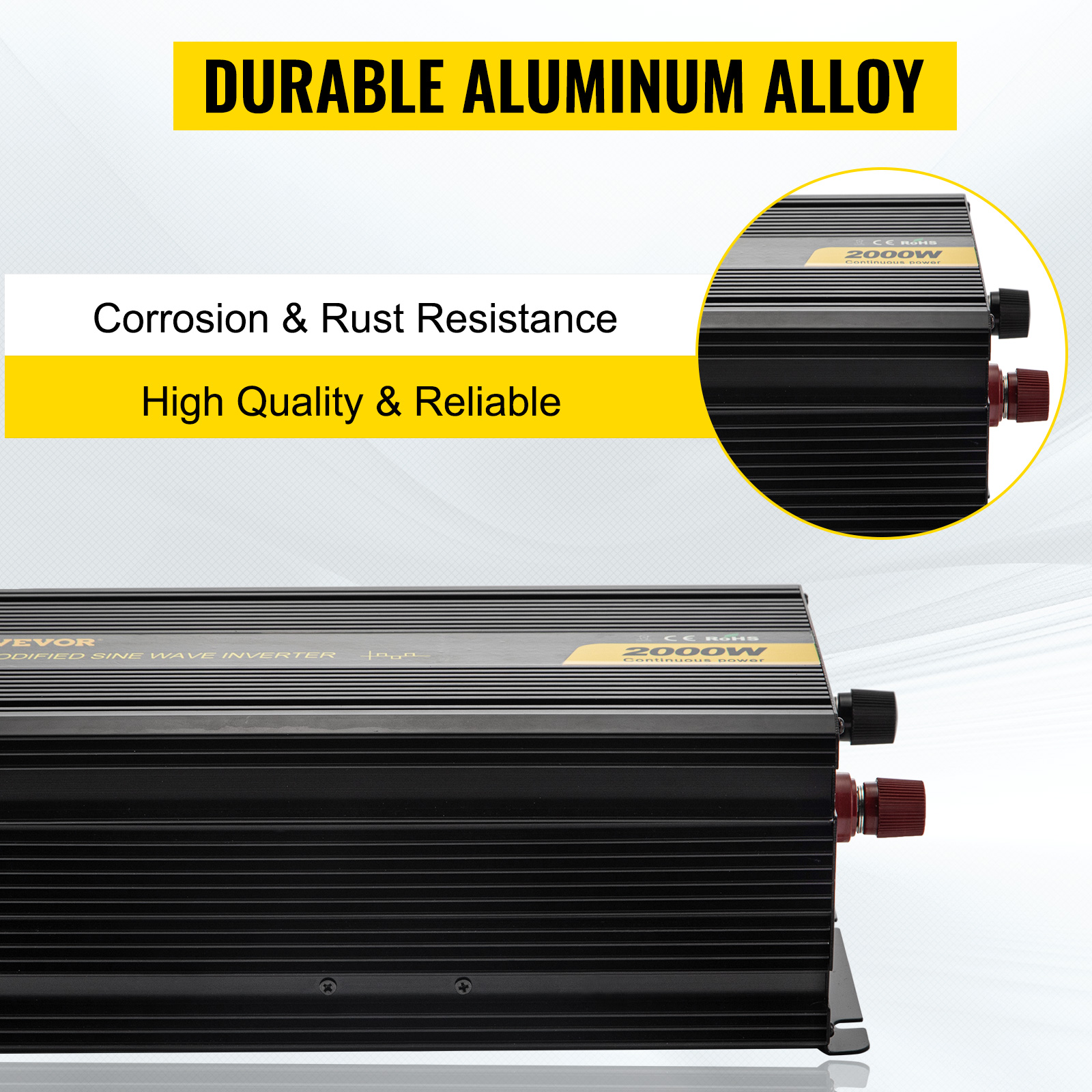 VEVOR Power Inverter 2000W 4000W 12V DC to 110V 120V AC GFCI Outlet LCD ...