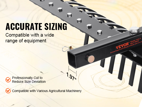 VEVOR Tow Behind Landscape Rake, 60" Tow Dethatcher with 21 Steel Coil ...