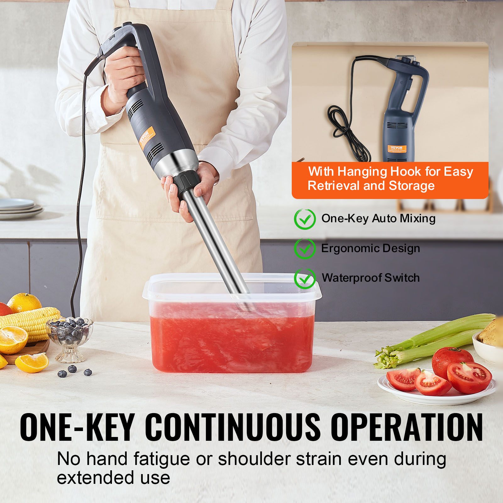 Commercial 350W/500W/750W Immersion Blender Heavy Duty Hand Mixer ...