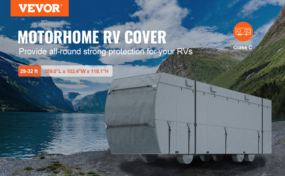 VEVOR Class C RV Cover Motorhome Cover 29-32 ft Oxford Fabric Motorhome ...