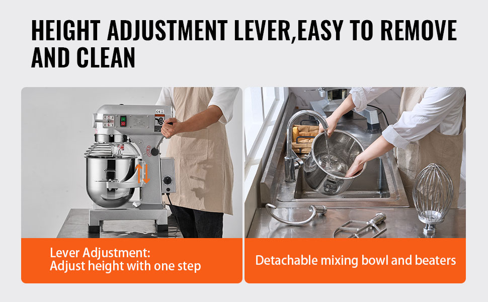 VEVOR Commercial Food Mixer 14L 3-Speed Stand Dough Mixer 550W for ...