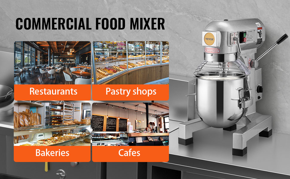 VEVOR Commercial Food Mixer 14L 3-Speed Stand Dough Mixer 550W for ...