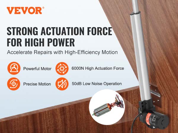 VEVOR Linear Actuator 12V, 16 Inch Heavy Duty 1320lbs/6000N Linear ...