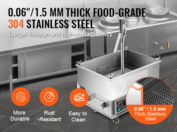 VEVOR Mobile Fryer Filter, 18L Oil Tank Capacity, Oil Filtration System ...