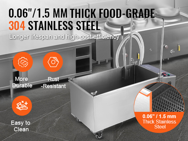 VEVOR Mobile Fryer Filter, 55L Oil Tank Capacity, Oil Filtration System ...