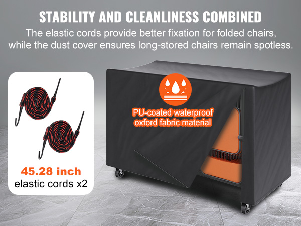 VEVOR Folding Chair Cart, Single Layer Mobile Stackable Chair Dolly ...