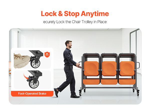 VEVOR Folding Chair Rack Cart for 42 Chairs or 12 Tables of 400 LBS ...