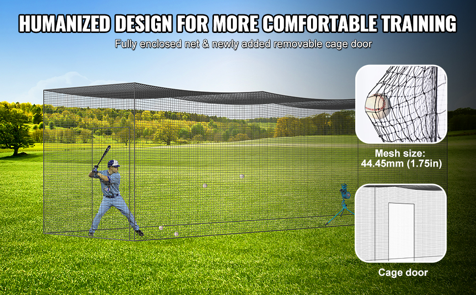 VEVOR Baseball Batting Netting, Professional Softball Baseball Batting ...