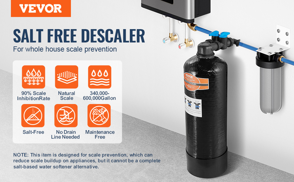 Whole House Salt Free Descaler Water Descaler System for 2-3 Person ...