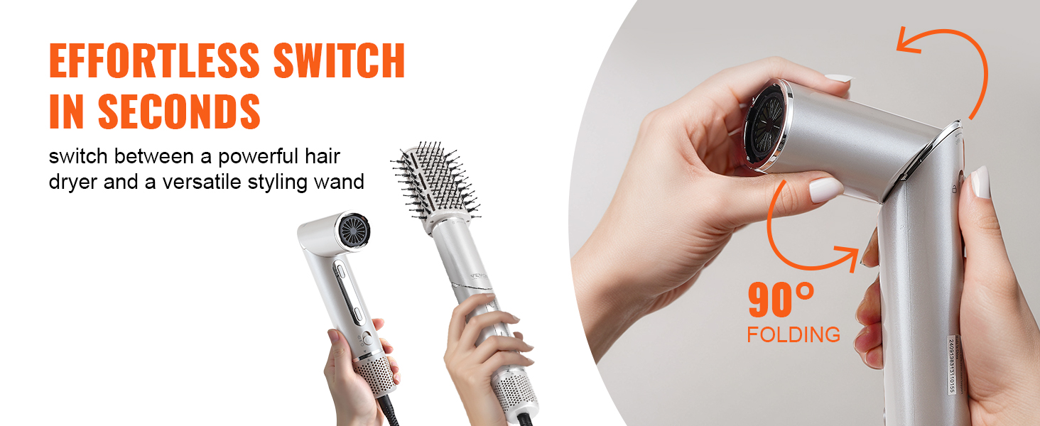 VEVOR Hair Dryer Brush 7-in-1 Professional Multi Styler for Drying ...